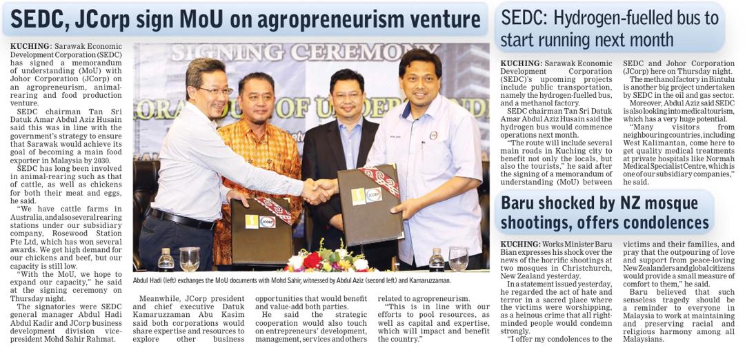 SEDC, Jcorp Sign MOU on Agroprenurim Venture – SEDC Official Website